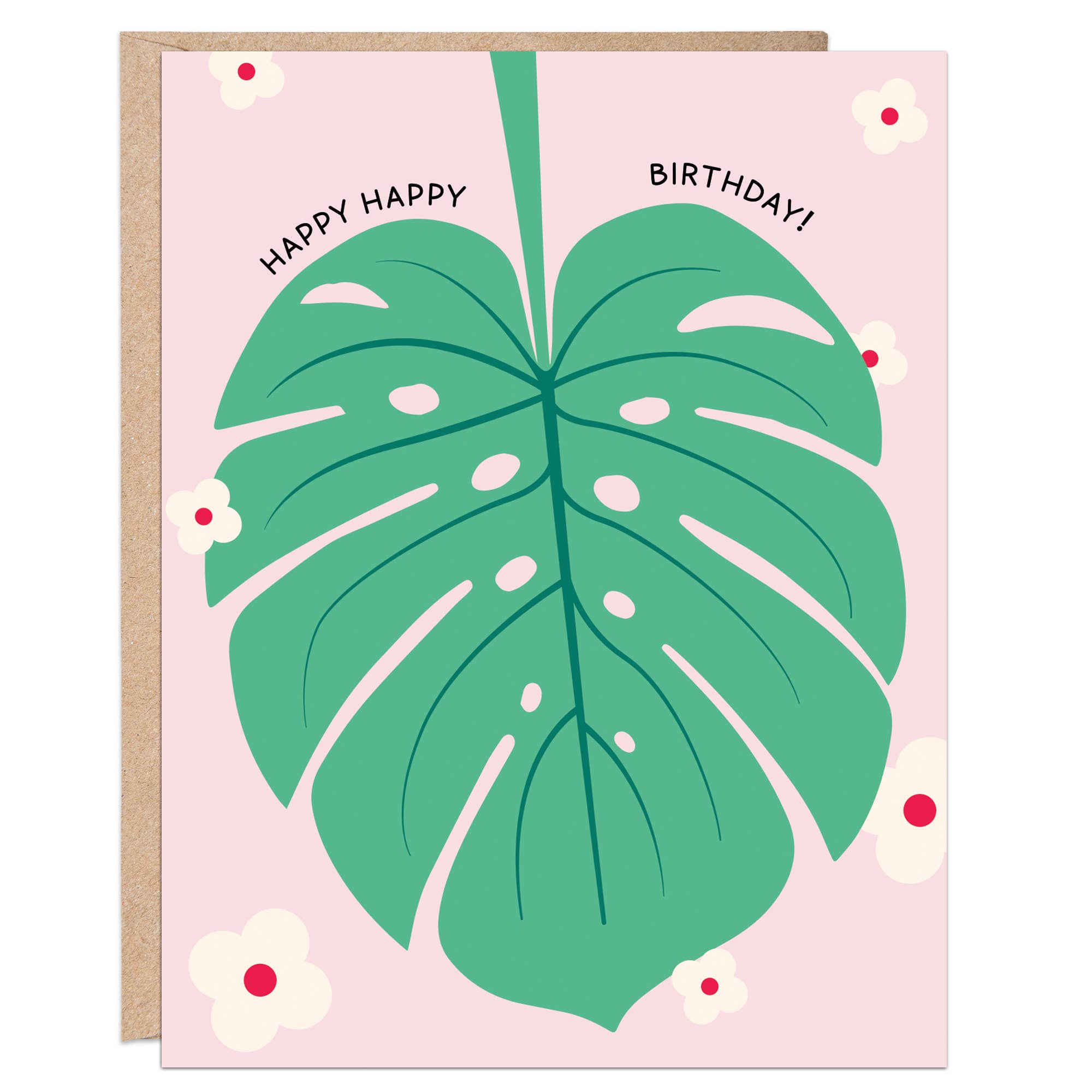 Monstera Leaf Birthday Greeting Card – Rooted